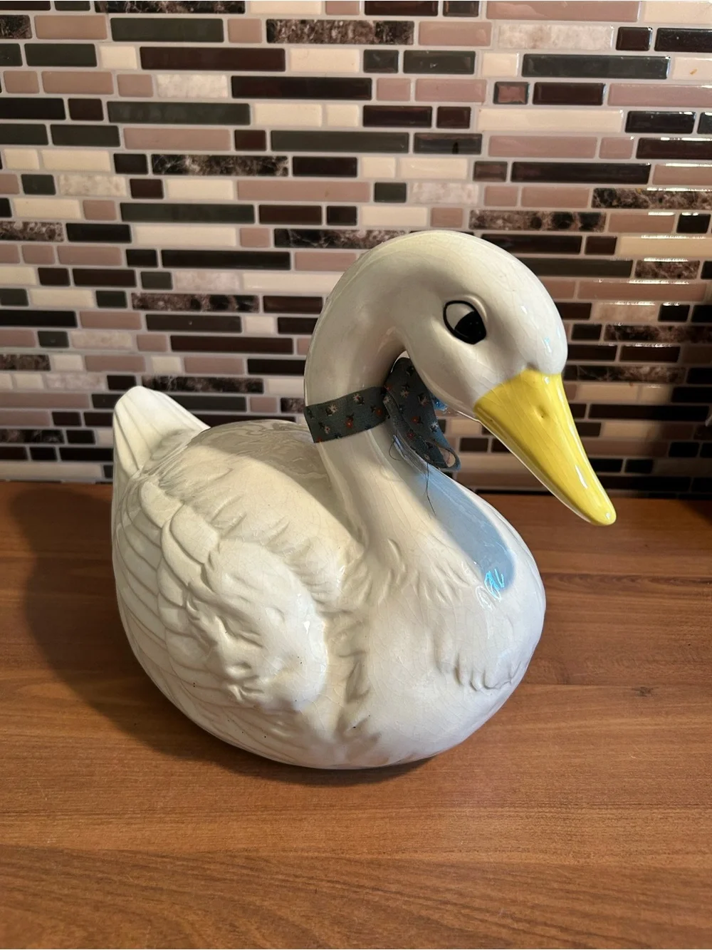 Accents | Vintage White Ceramic Duck Goose Figurine With Yellow Beak ...